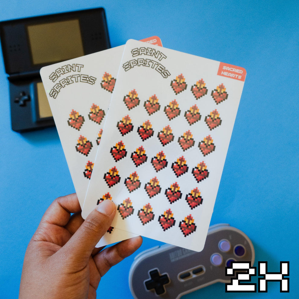 Sacred Heart Video Game Sprite Sticker Sheets – Saint Sprites