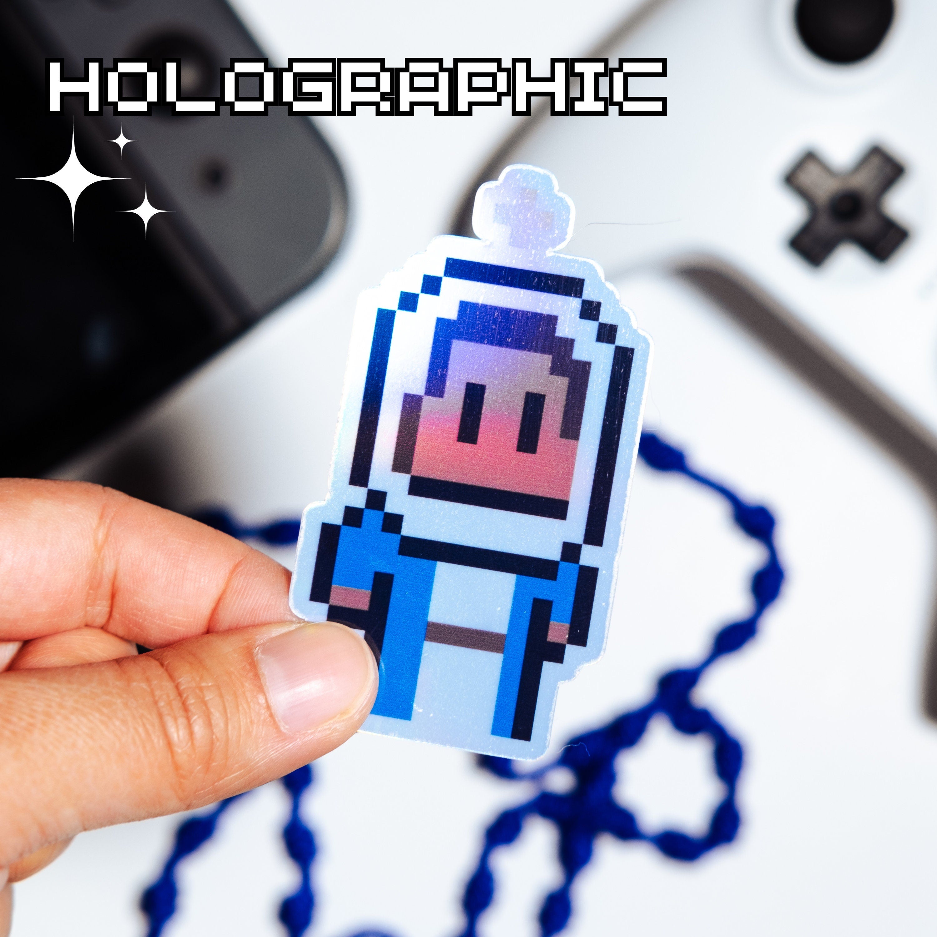 Holographic Mary, Mother of God Video Game Sticker – Saint Sprites